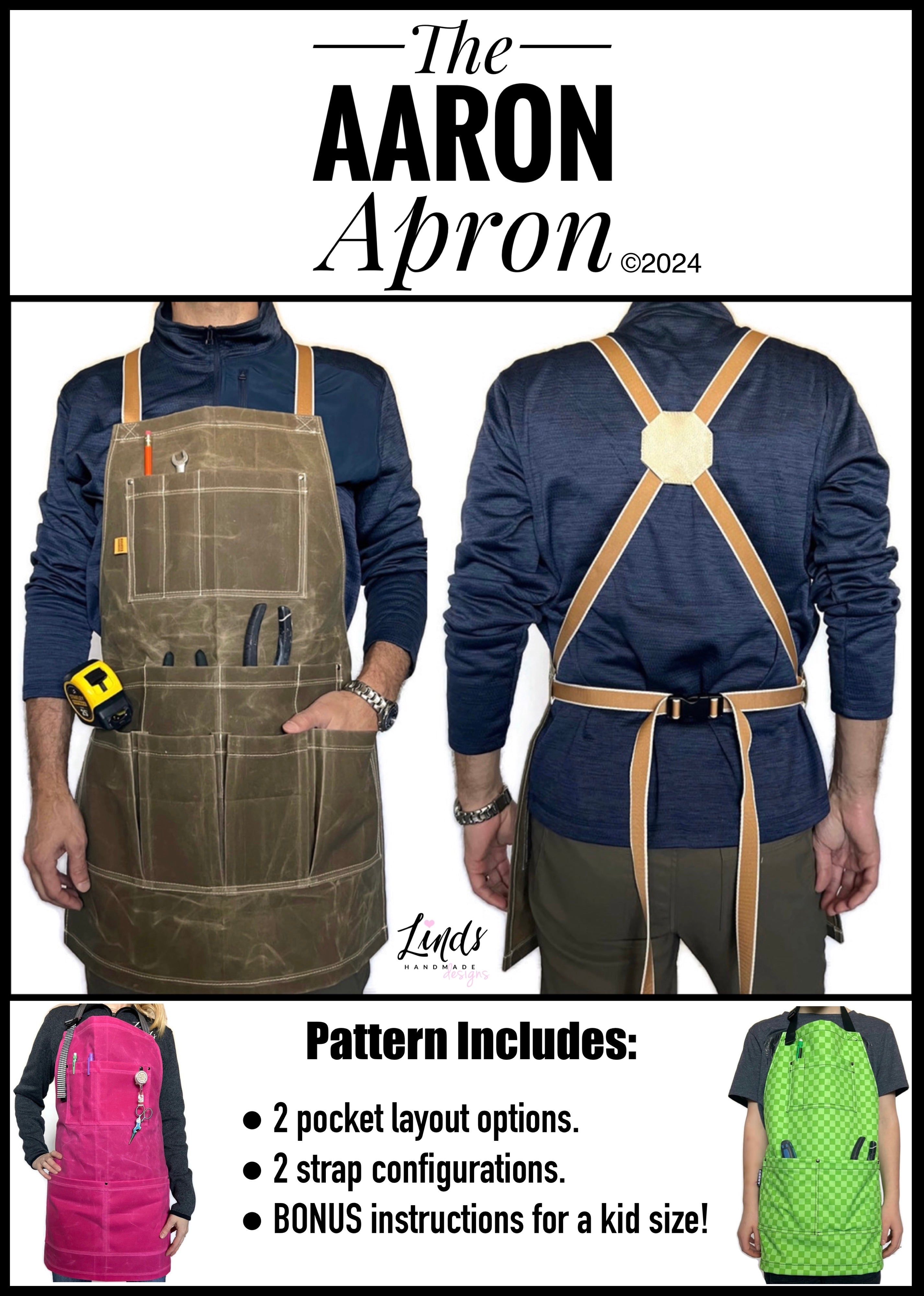 Aaron Apron PDF Sewing Pattern (includes an A0 File, Projector File, a ...