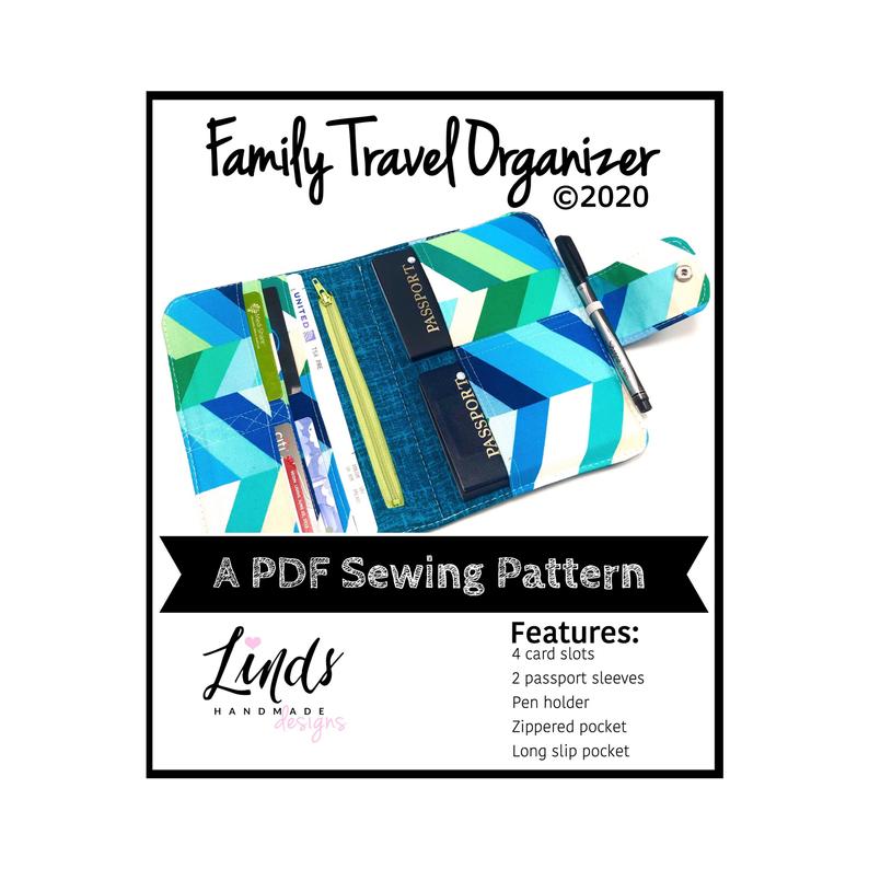 Family Travel Organizer PDF Sewing Pattern (includes SVGs, A0, Project ...
