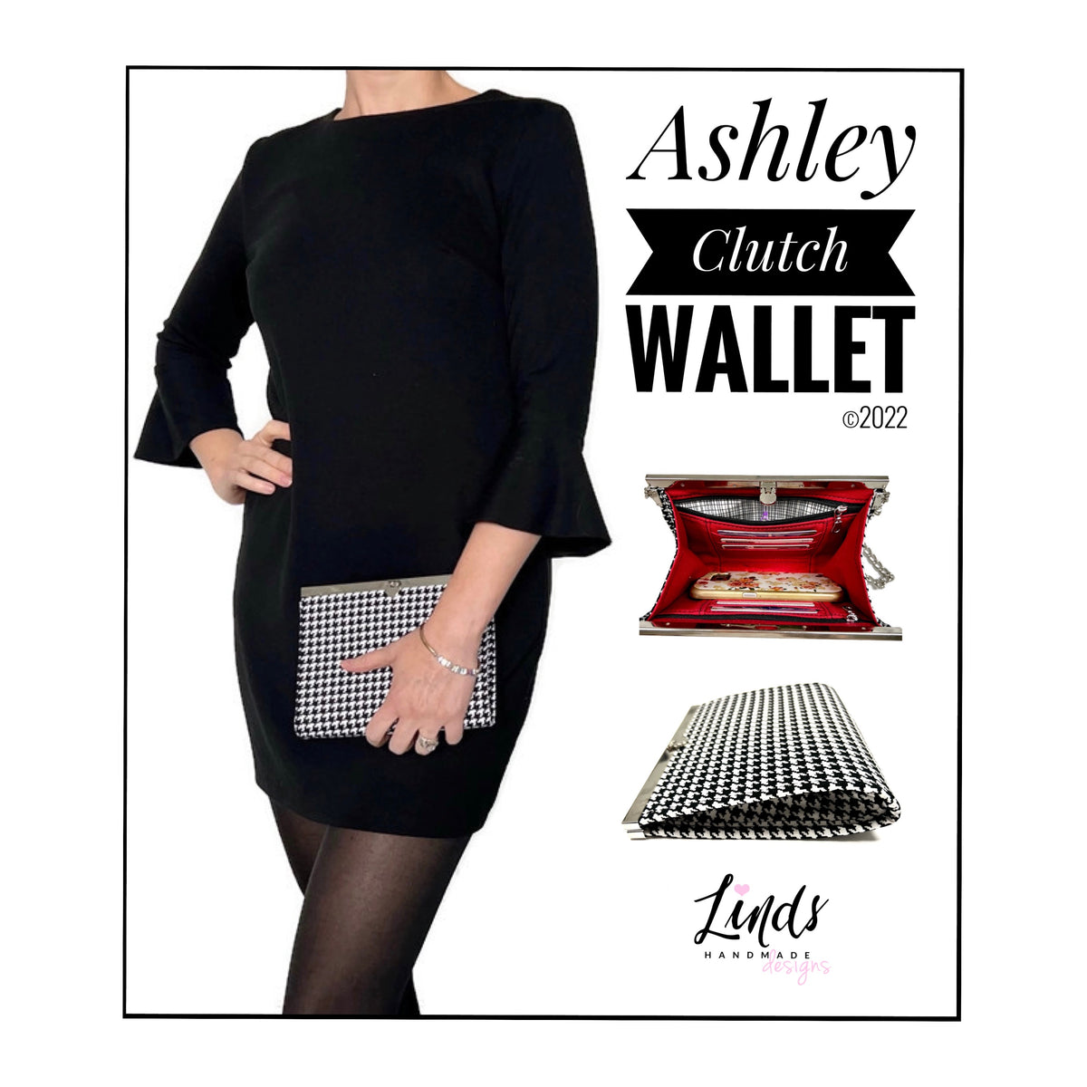 Ashley Clutch Wallet PDF Sewing Pattern (includes SVGs, A0 File, Proje ...